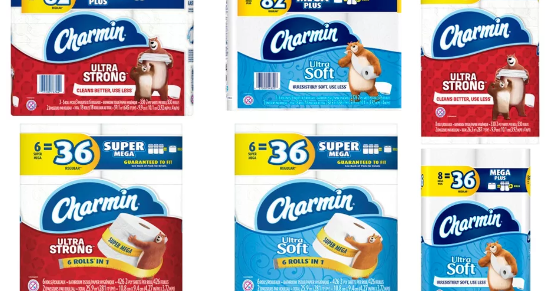 CHARMIN STOCK UP PRICE! 2 Packs of 18 Mega Plus Rolls + 6 Super Mega ...