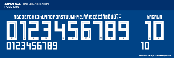 Football teams shirt and kits fan: Font Japan World Cup 2018