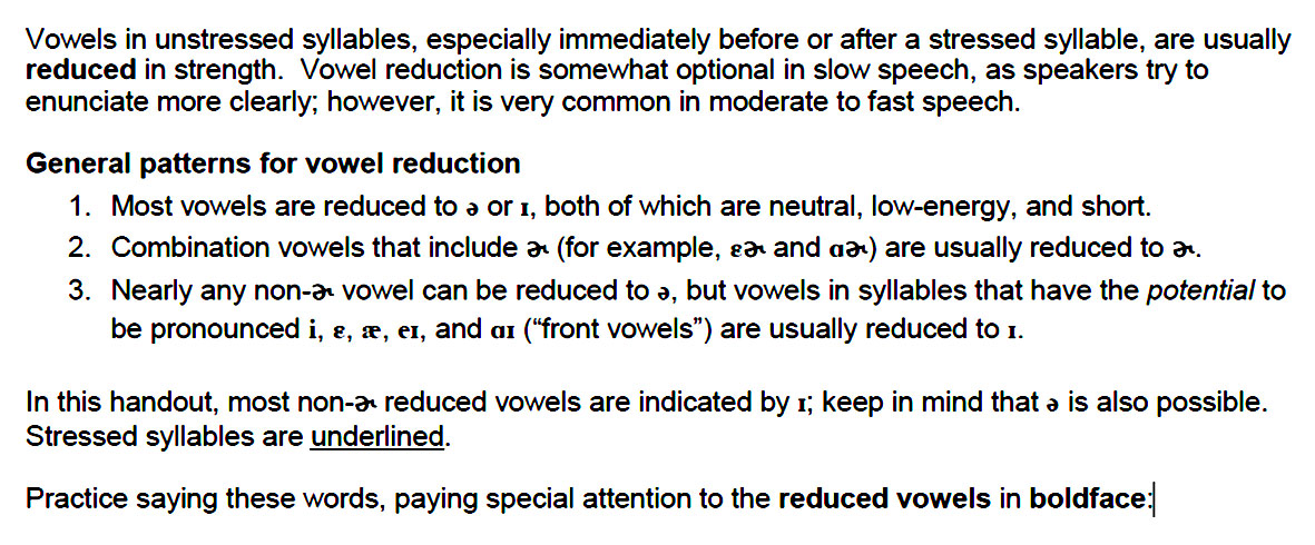 LINGUISTIC: Reducing Vowels and Dropping Syllables