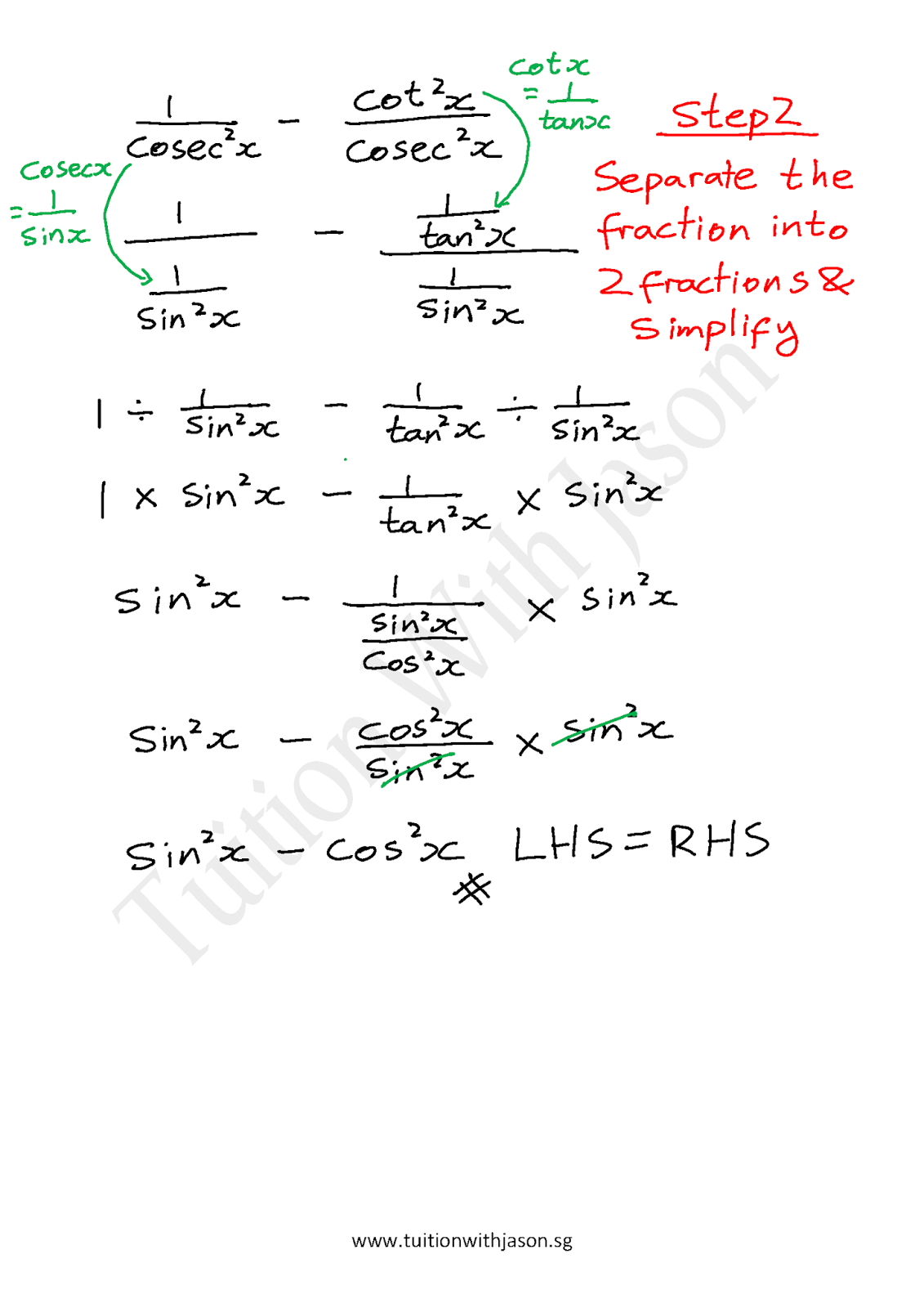 A-Math - Trigonometry - Trigonometric Identities (2) | Singapore ...