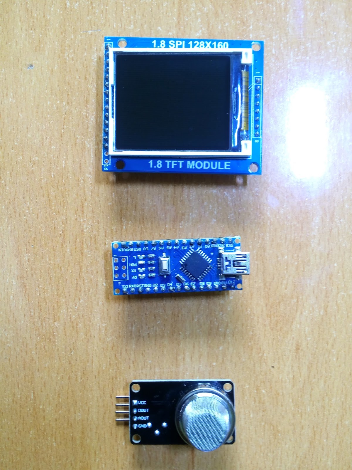 AGP.miniprojects: Arduino gas sensor MQ-6 y Display TFT SPI 1.8"
