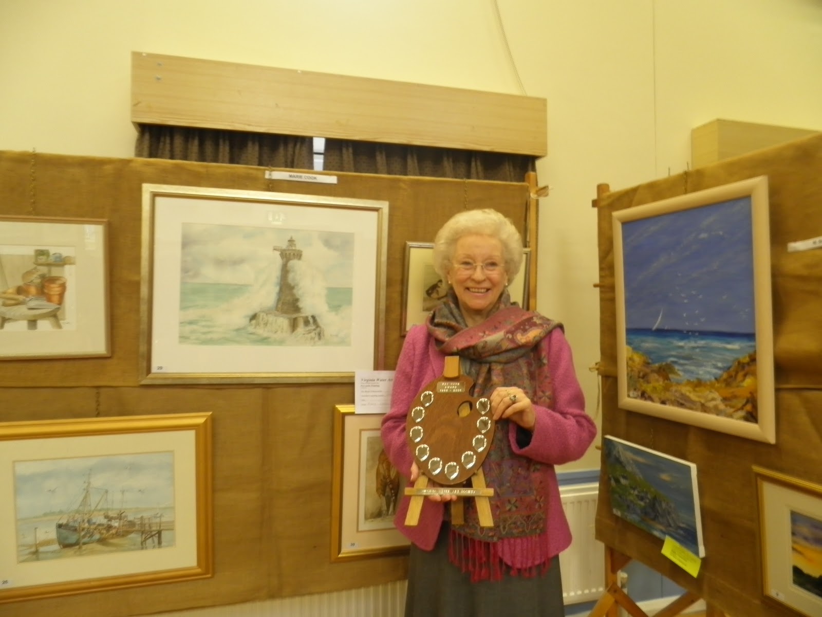 Virginia Water Art Society Diary: Marie Cook holding the Pat Hare Award ...