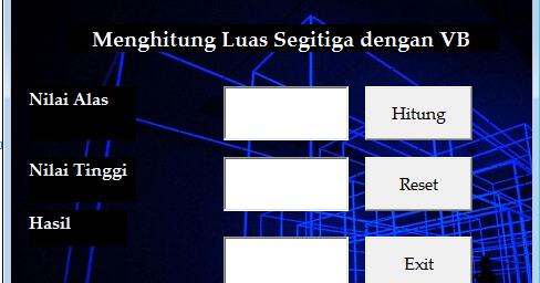 Menghitung Luas Segitiga Menggunakan Microsoft Visual Basic 6.0