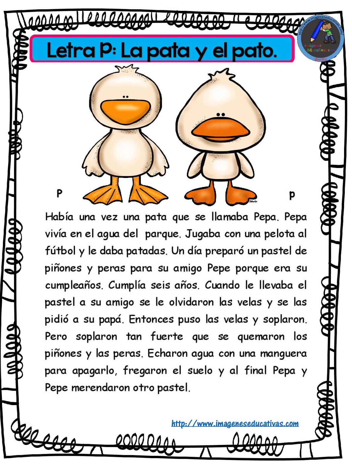 Fichas de Primaria: Cuentos con las letras del abecedario