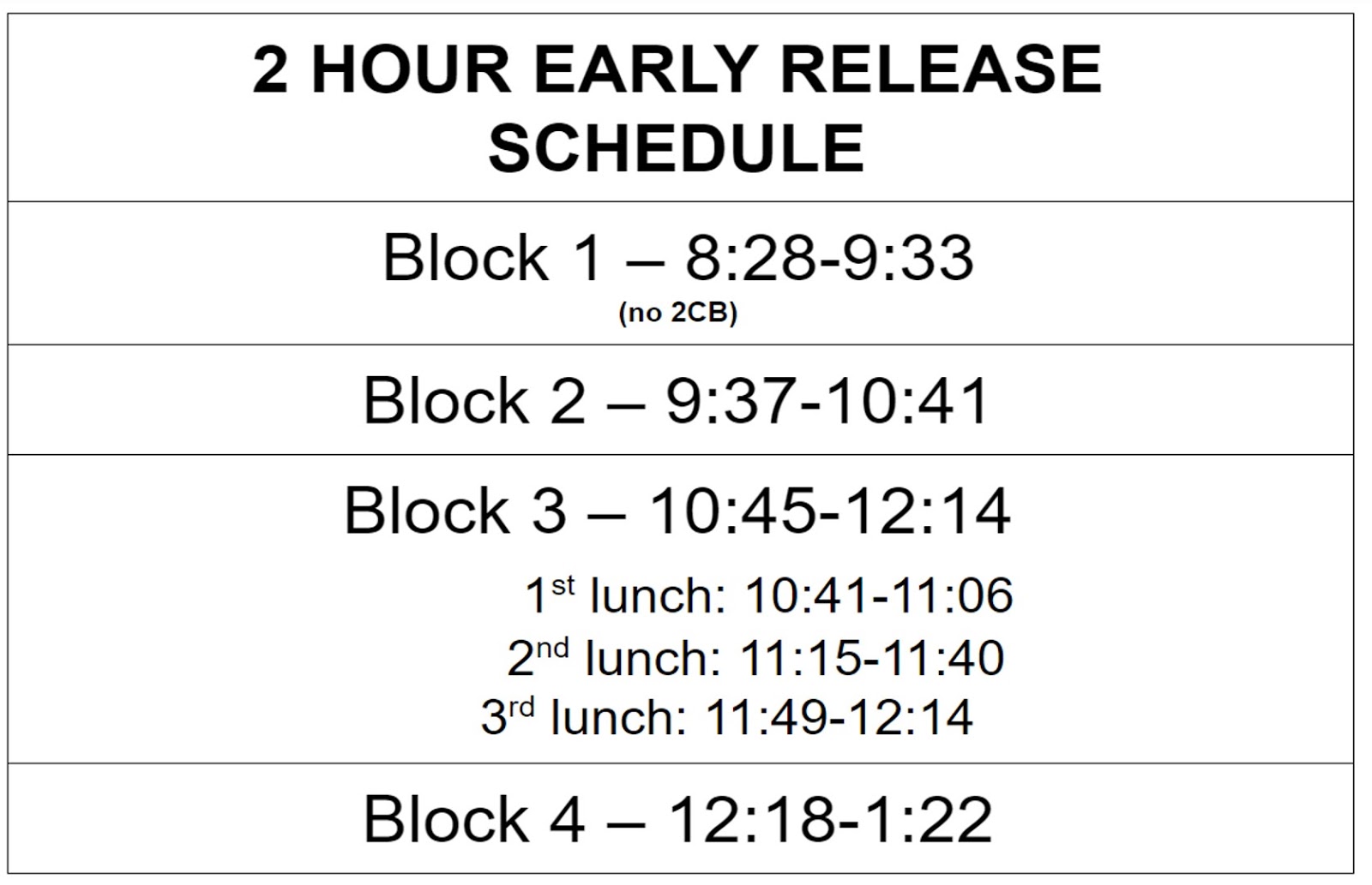 PCHS Principal's Blog: 2 Hour Early Release - 8/17/2018