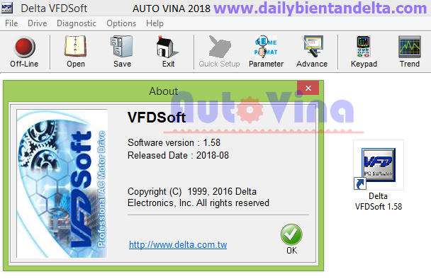 Phần mềm biến tần Delta VFD-Soft V1-58 | Delta - Mitsubishi - Siemens