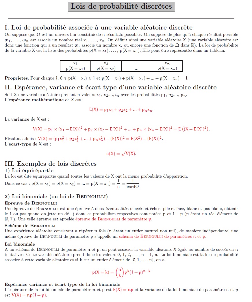 BAC MATH: PROBABILITE
