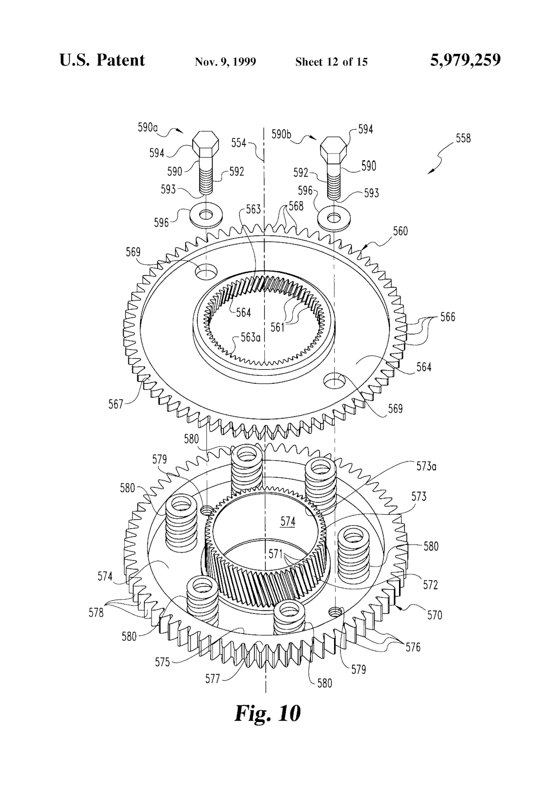 Gear train assembly including a scissor gear ~ Auto Part