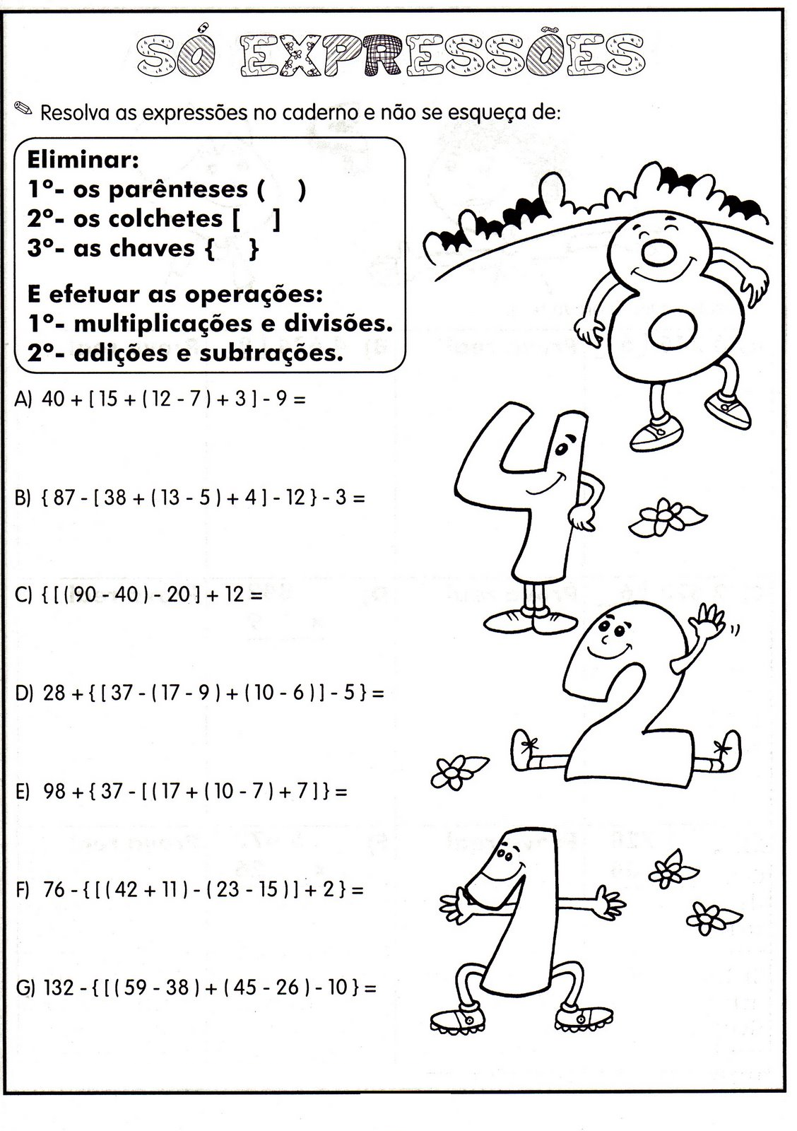 Expressões Numericas 7 Ano Librain