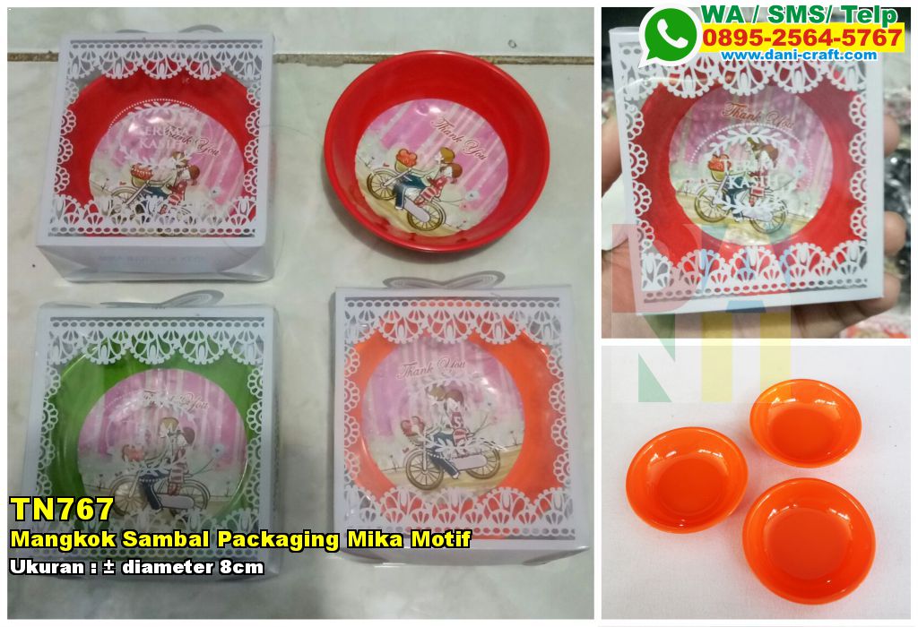 Mangkok Sambal Packaging Mika Motif | Souvenir Pernikahan