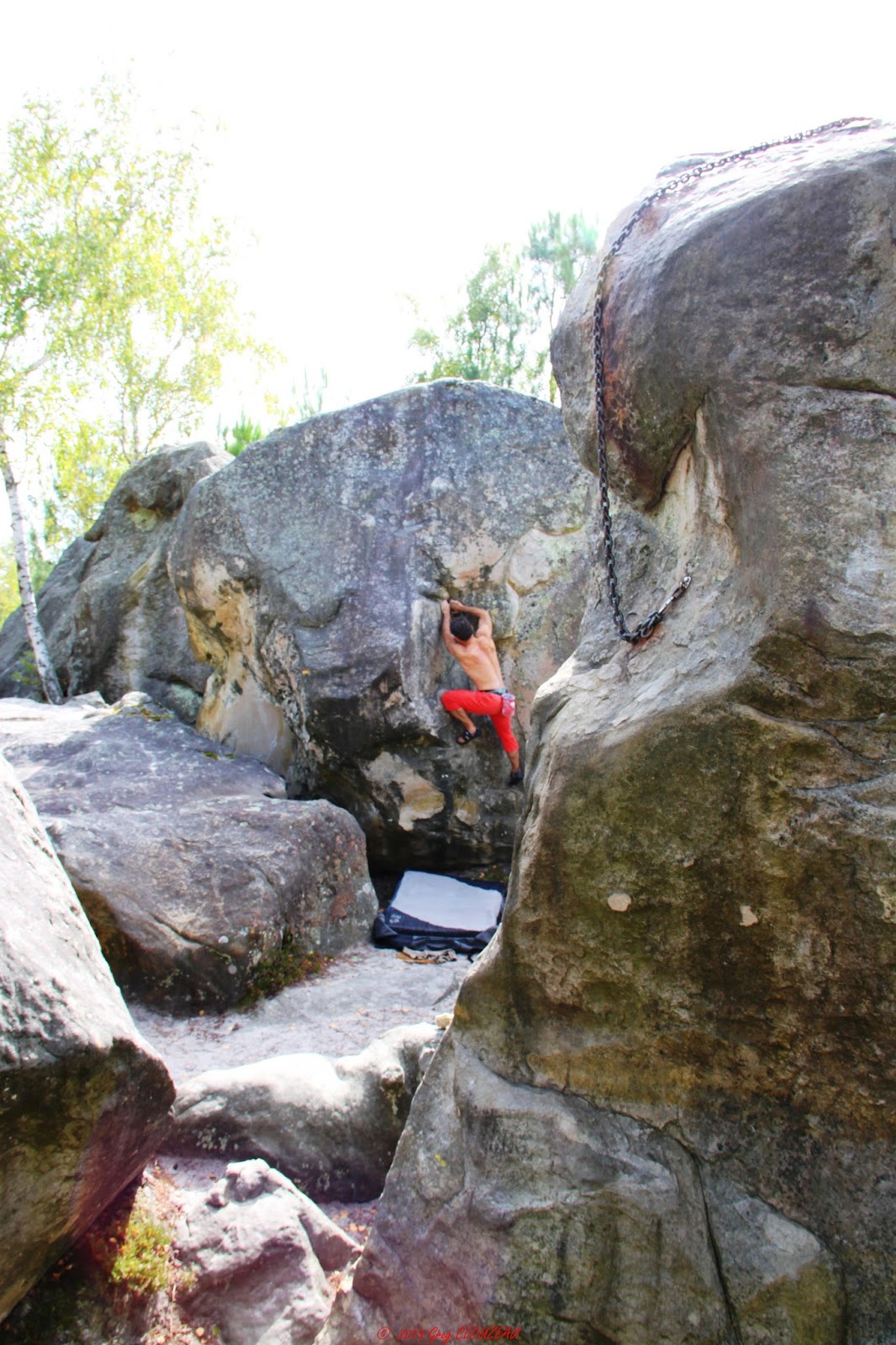 Escalade au 91.1 le n°17 rouge ~ FontaineBleau Passion