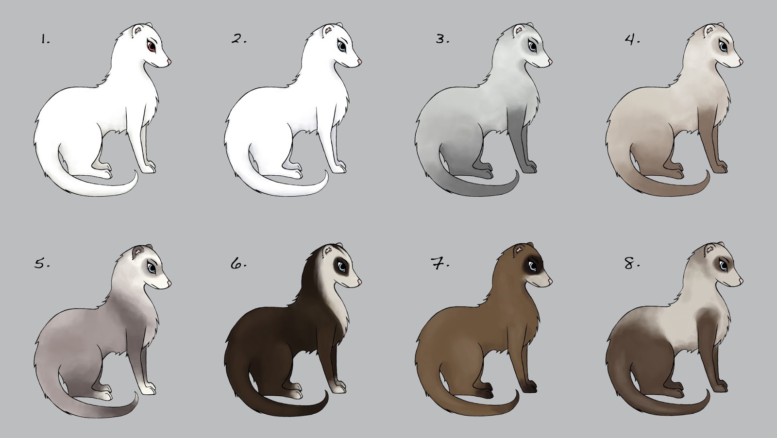 Deanna Crisbacher : Character: Ferret Fur Colours