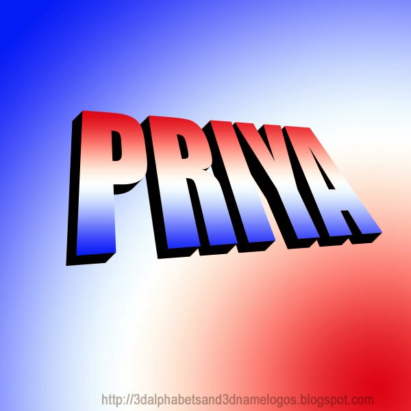 3D Name Logos: Priya 3D Name Logo