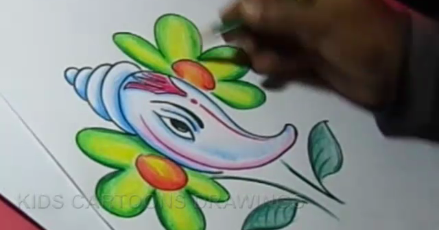 KIDS CARTOON DRAWINGS: How to Draw Shanku Ganesha Drawing