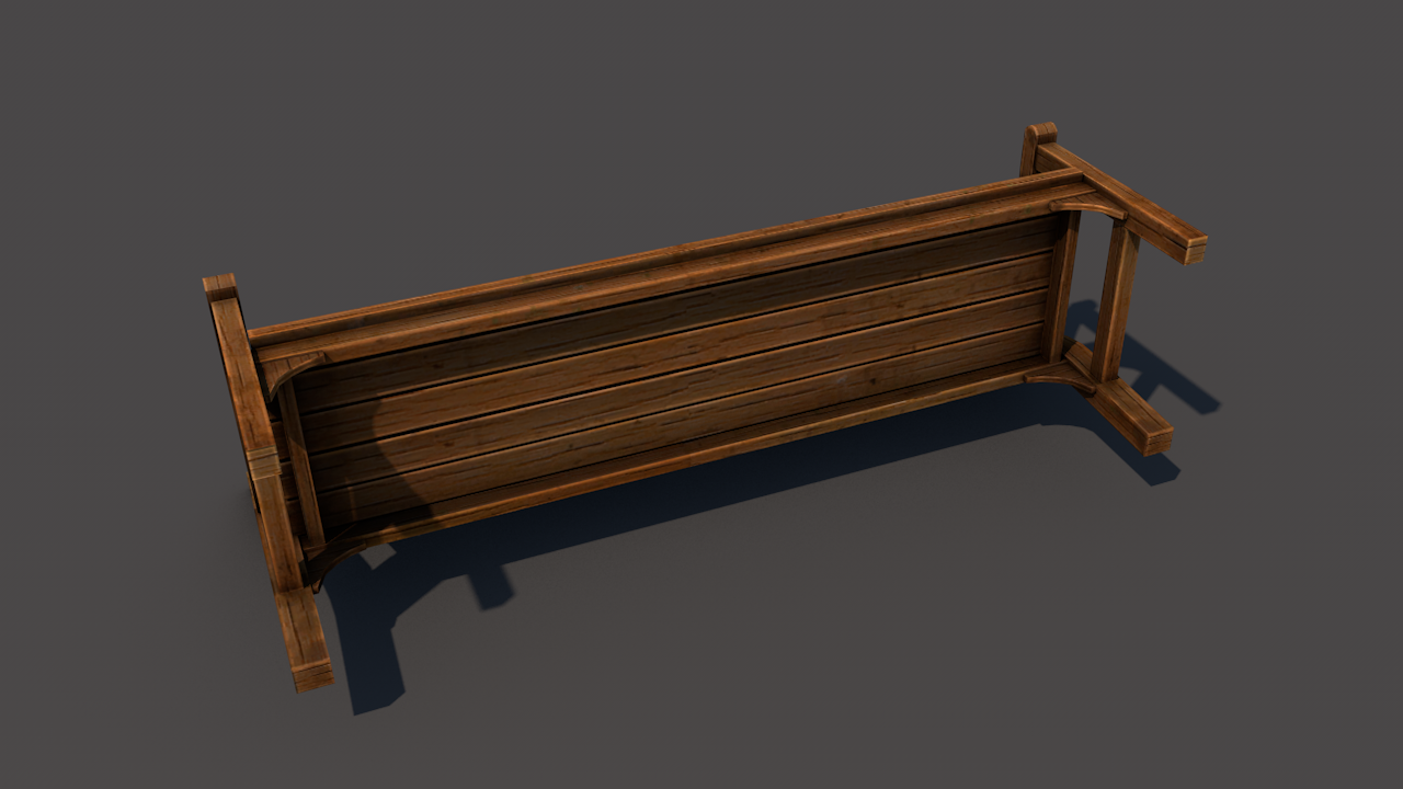 Wood bench Low Poly | Layth Jawad