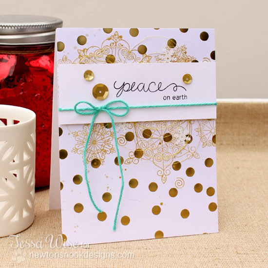 Newton's Nook Designs: Beautiful Gold Peace Card by Tessa Wise