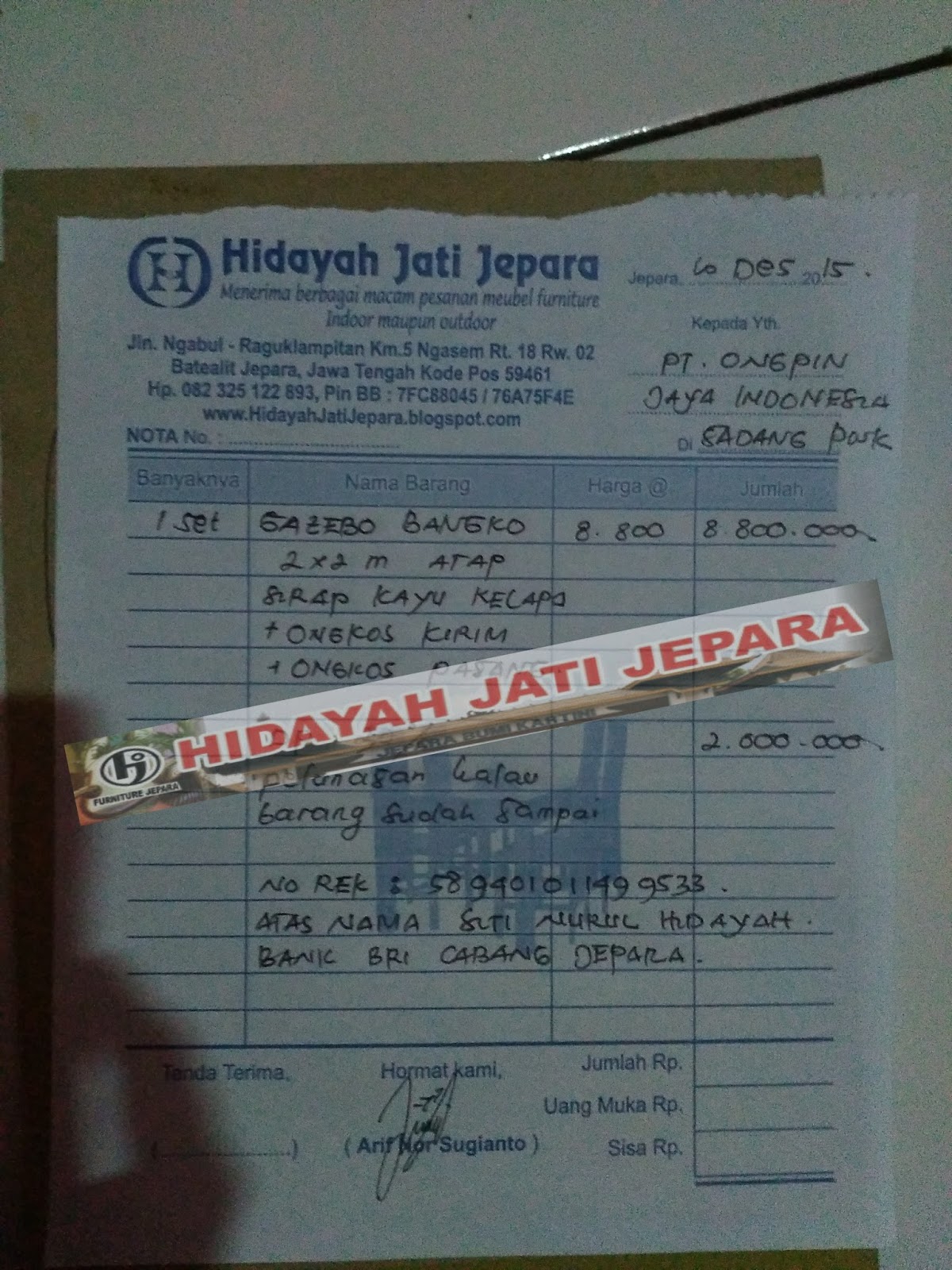 CARA PEMESANAN,BUKTI NOTA,DAN PROSES PENGIRIMAN - Toko Mebel Online ...