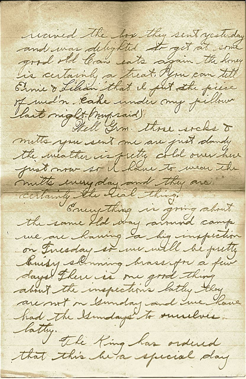 Letters From World War One: January 6, 1918 Witley Camp