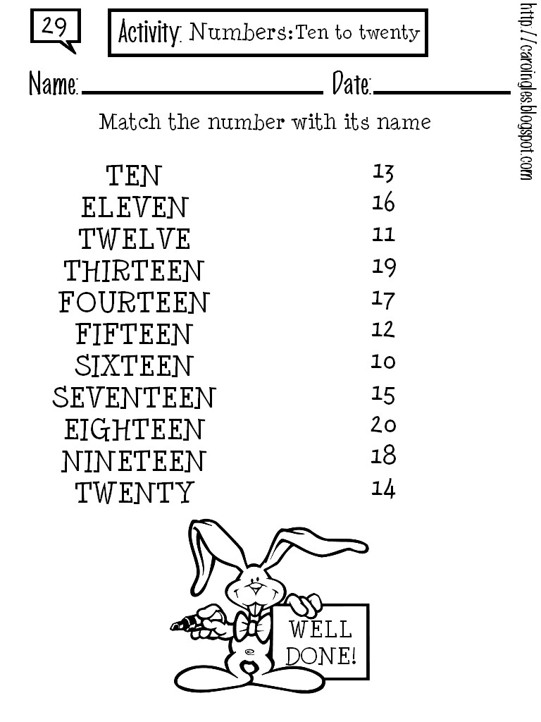 Compartilhando aulas: Numbers - Atividades