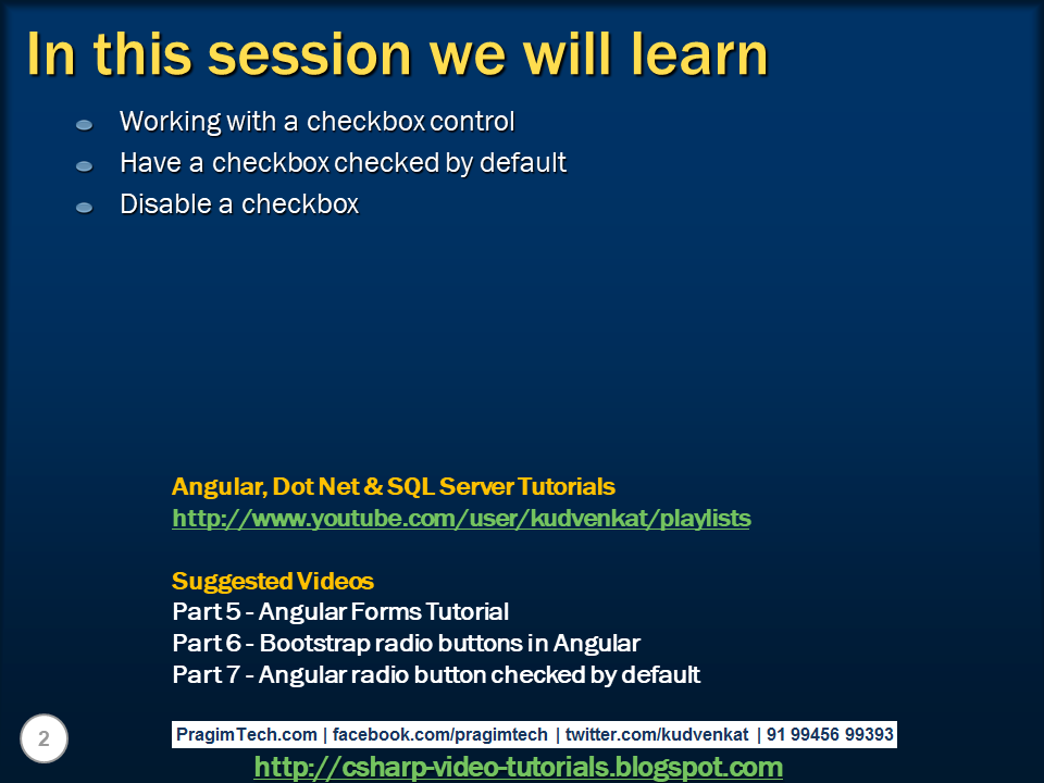 Sql Server Net And C Video Tutorial Bootstrap Checkbox In Angular Slides 5829