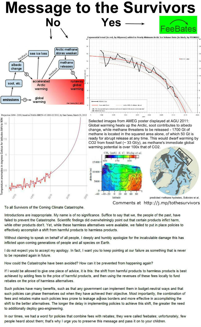 Methane hydrates: Message to the Survivors
