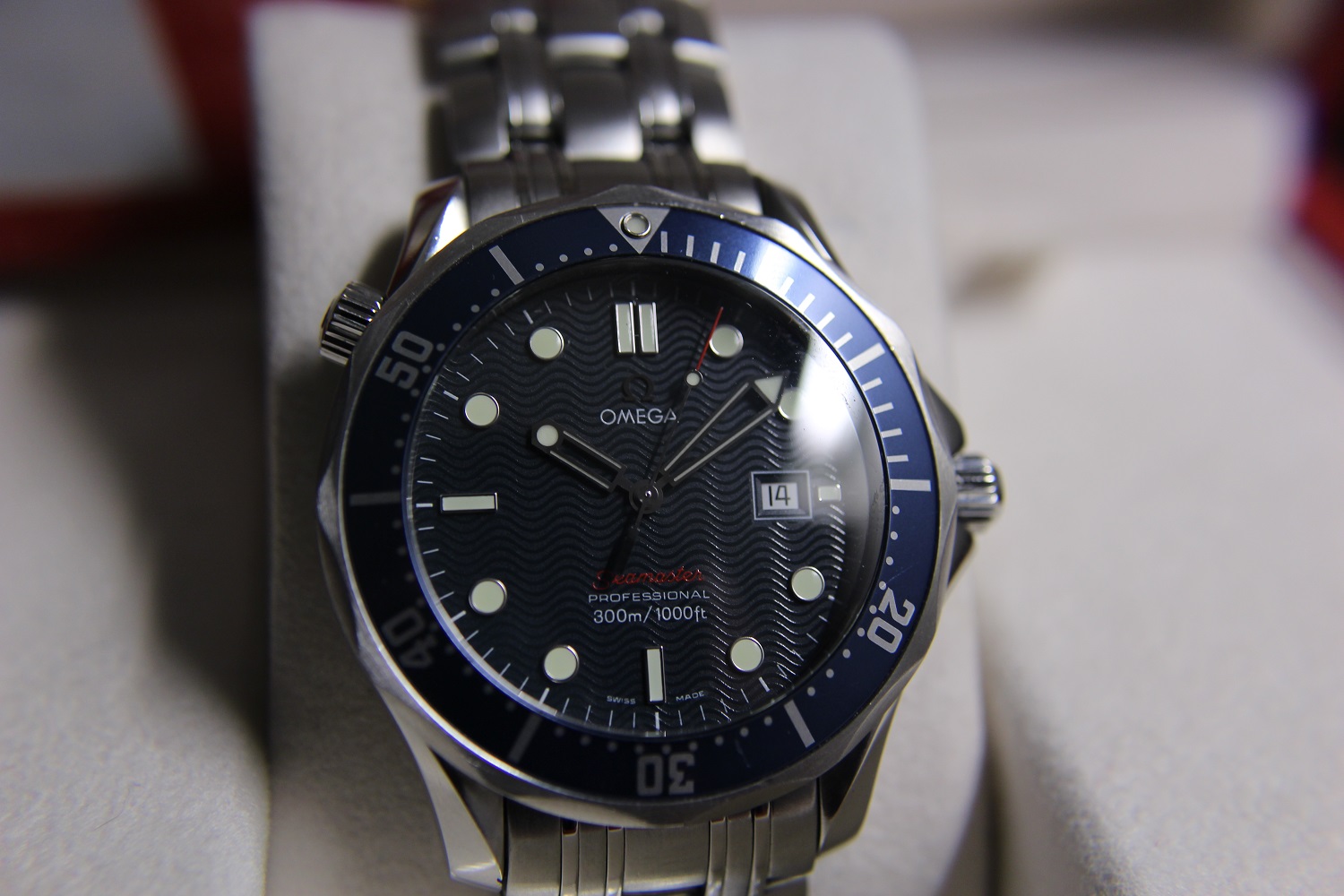 JAM TANGAN OMEGA SEAMASTER DIVER 300M QUARTZ BLUE WAVE DIAL "JAMES BOND ...