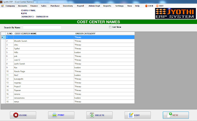 Jyothi ERP System in VB.NET Source Code: ERP CLIENT & SERVER SYSTEM IN VB.NET - ACCOUNTS REPORTS 2