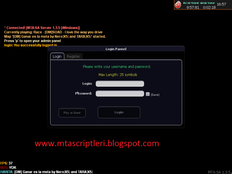 İngilizce Login Panel - %100 Çalışıyor! | MTA SCRİPTLERİ