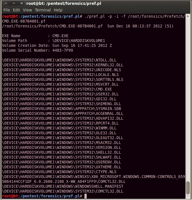 The Evil Bit Blog: Backtrack Forensics: analyzing prefetch files with ...