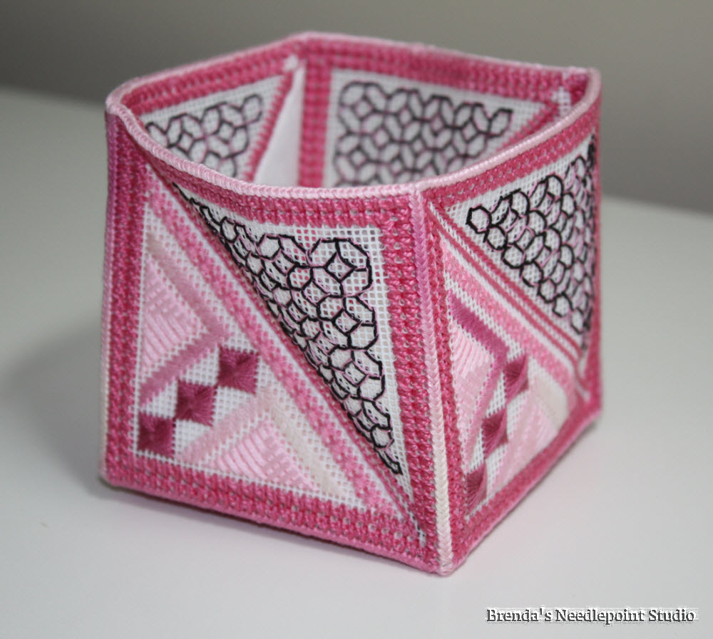 Brenda's Needlepoint Studio: Folding Ort Box Number 3, Pink, Black and ...