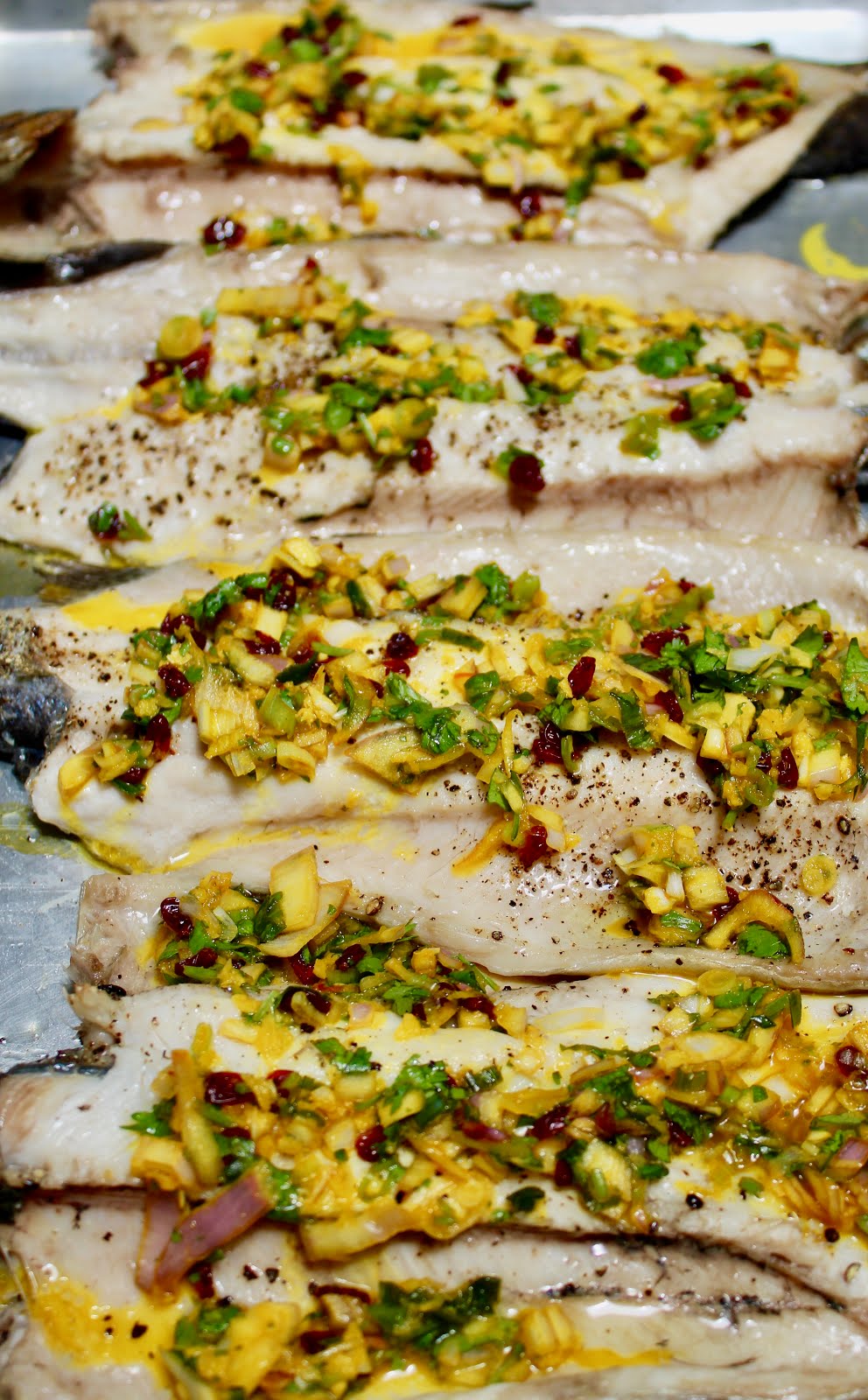 Fish Dressed With Herbs, Berries and Saffron
