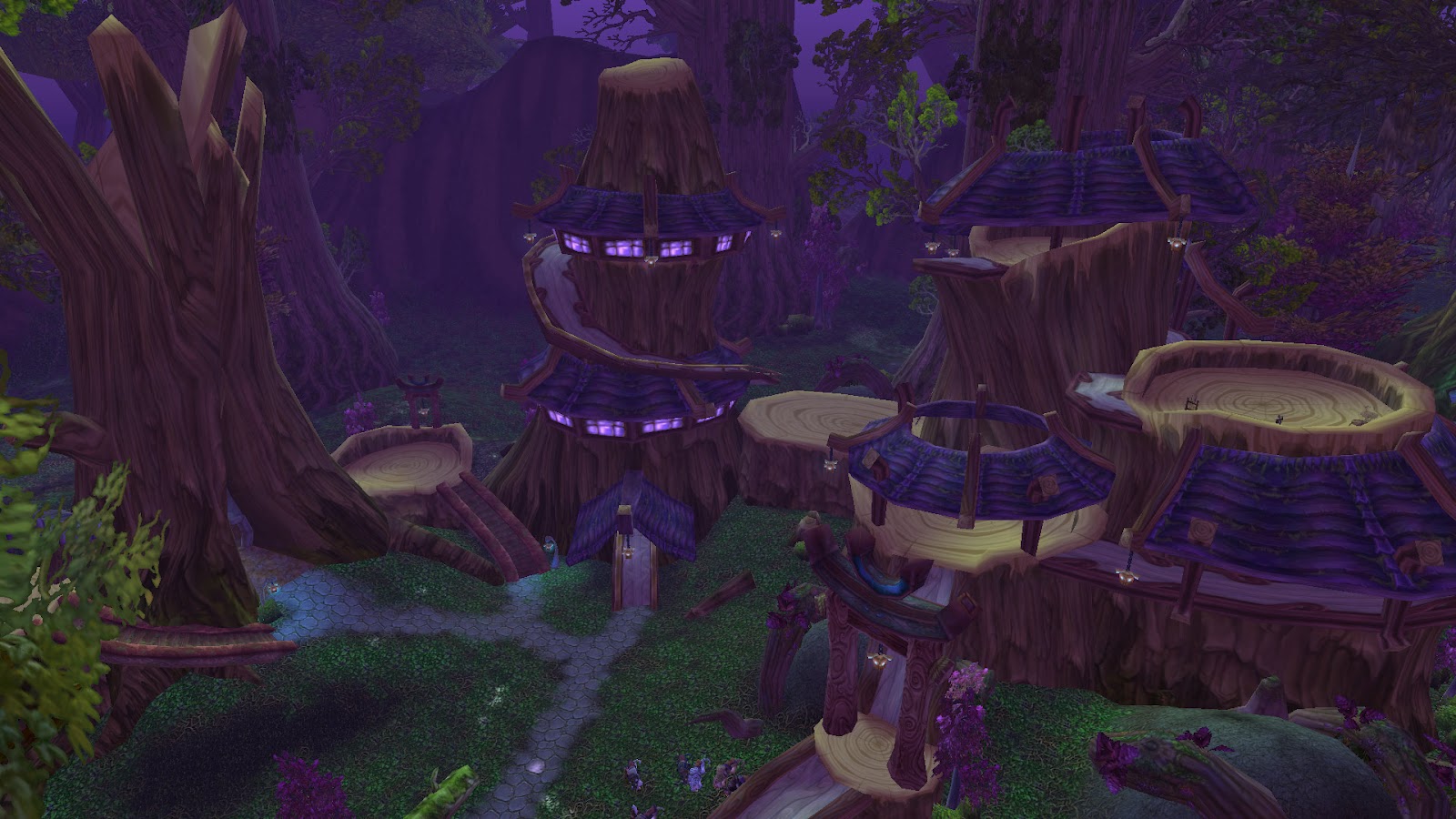 red cow rise: Dollhouse: Green Grass, Purple Shade