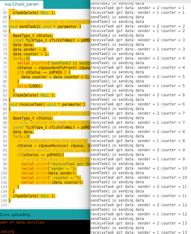 기술 여행자 Arsviator Esp32에서 Freertos 사용 Message Queue 사용하기