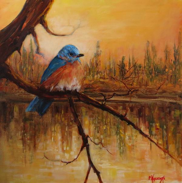 Fine Art by Pat Koscienski: Bluebird's Morning Reverie ...