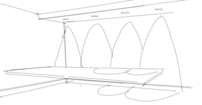 Interior Design Rendering: Rendering with recessed light sources