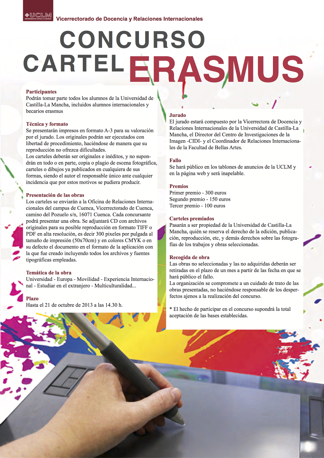 Facultad de Bellas Artes Cuenca: CONCURSO: Cartel Erasmus 2013-14 ...