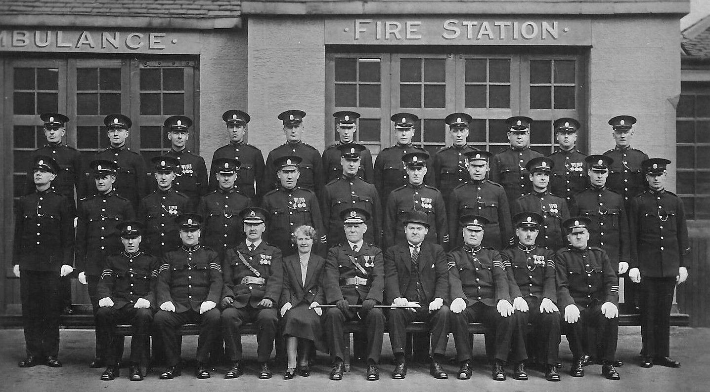 Tour Scotland: Old Photograph Firemen Airdrie Scotland