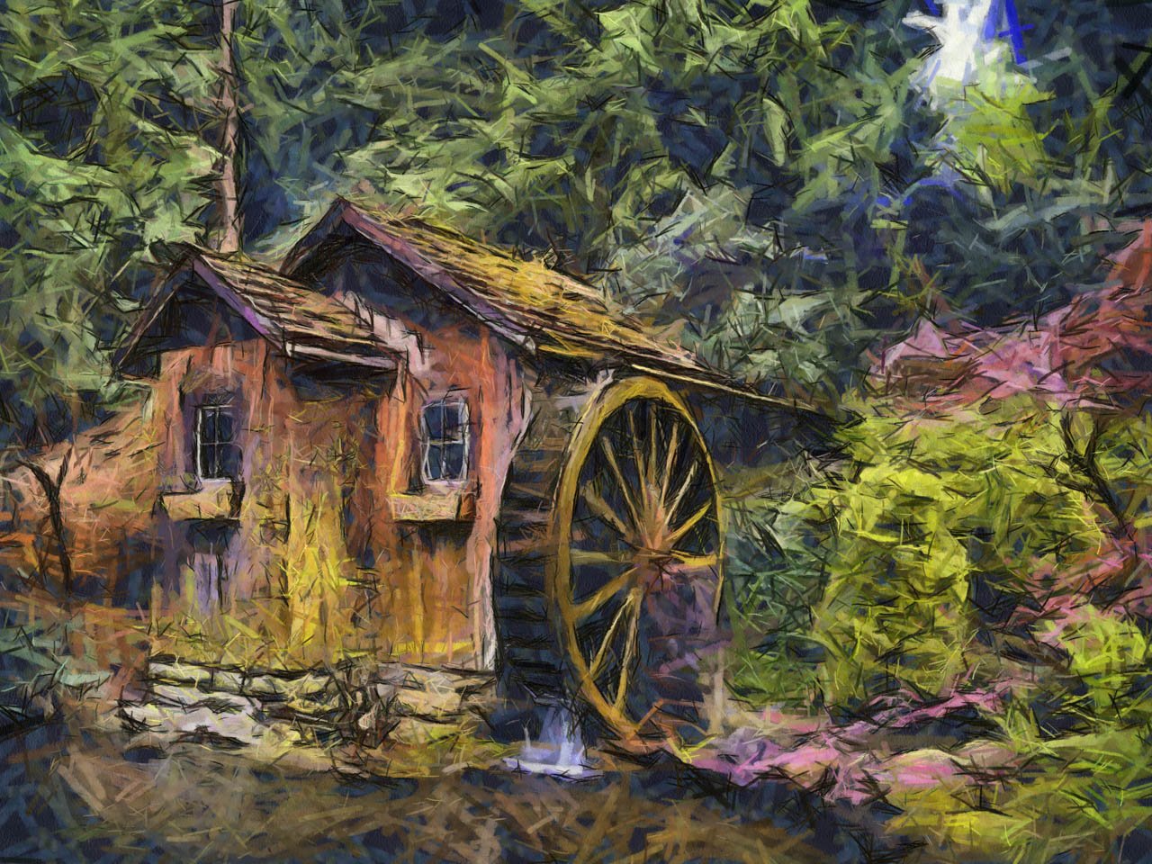 Jim Cox Photos: Old Mill Painting