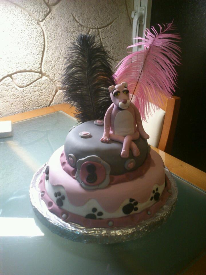 Tarcookies: Deliciosa tarta fondant Pantera Rosa