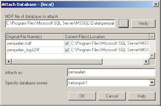 Detach dan Attach Database pada SQL Server 2000