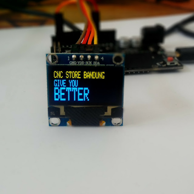 CNC STORE BANDUNG: TUTORIAL OLED 0.96" 128x64 I2C WITH ARDUINO UNO NANO ...