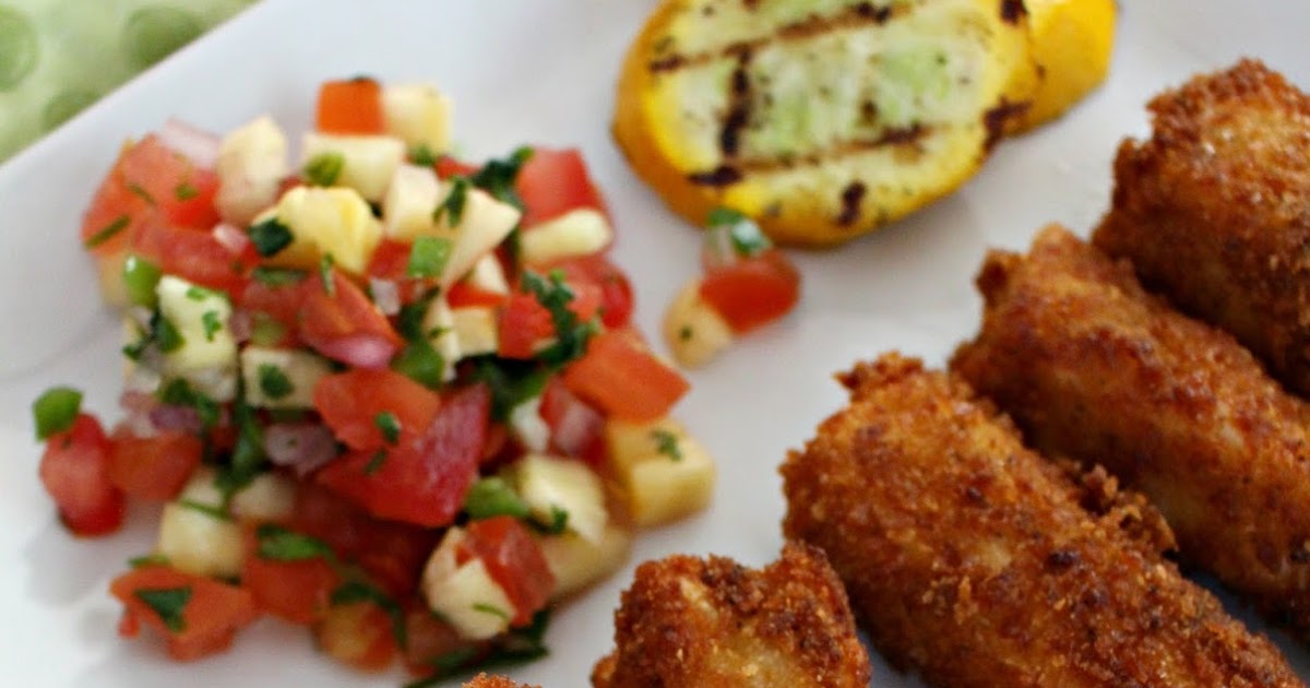 Mary Ellen's Cooking Creations: Crispy Fish Sticks with Pineapple Salsa