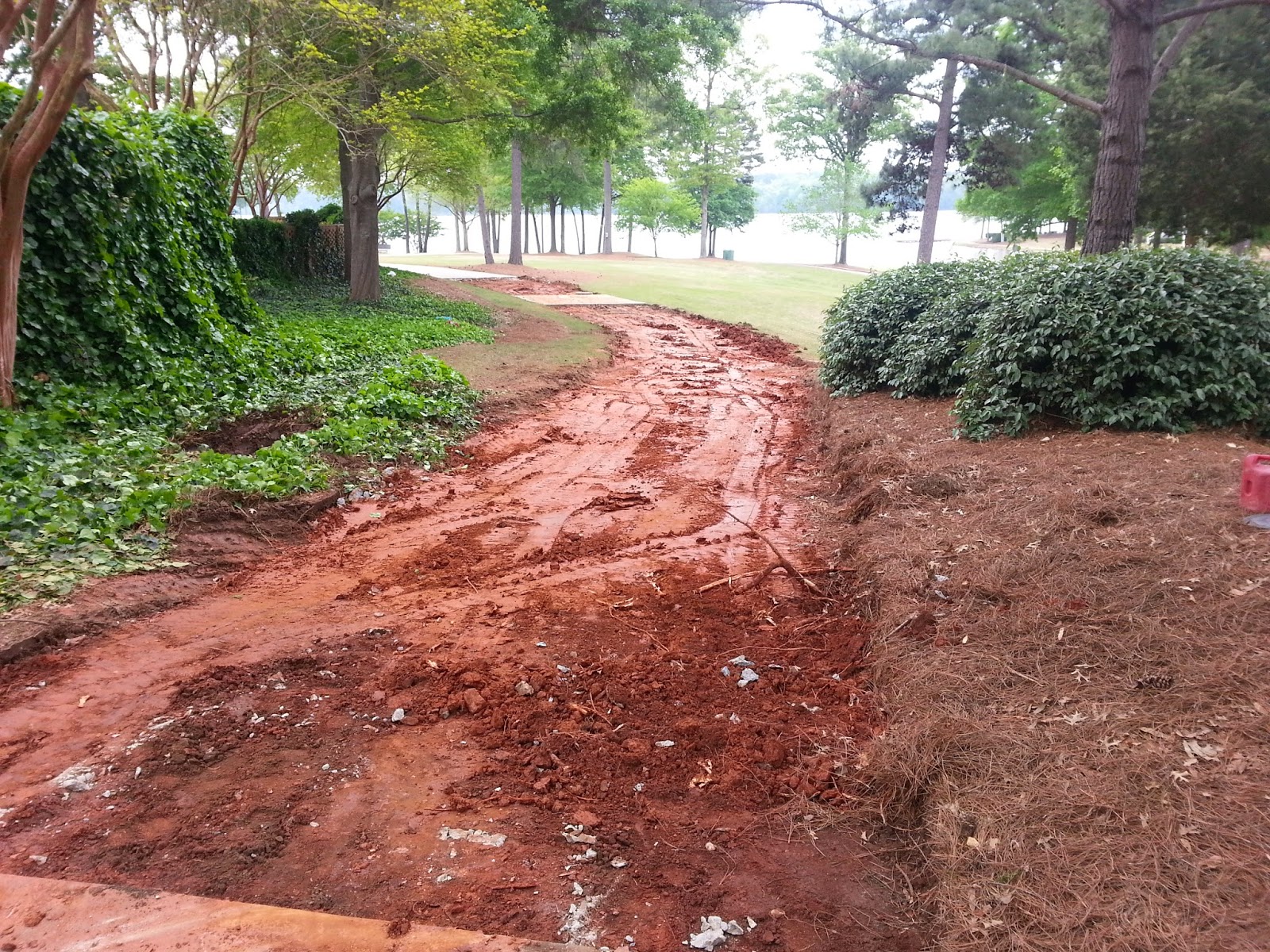 Great Waters Golf Course Maintenance: Cart Path Repair at Clubhouse