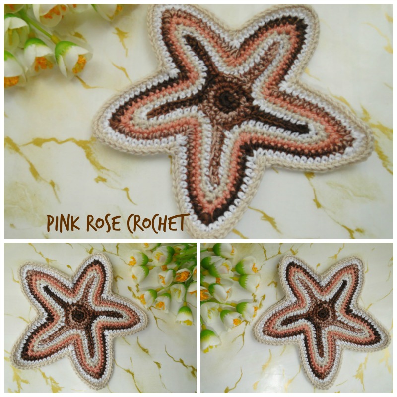 Pink Rose Crochet: Starfish Dishcloth Estrela do Mar