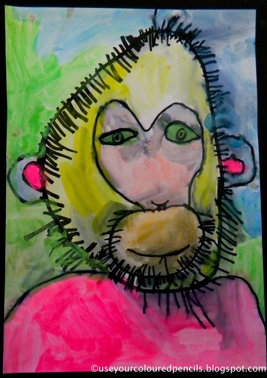 Use Your Coloured Pencils: Monkey Portraits