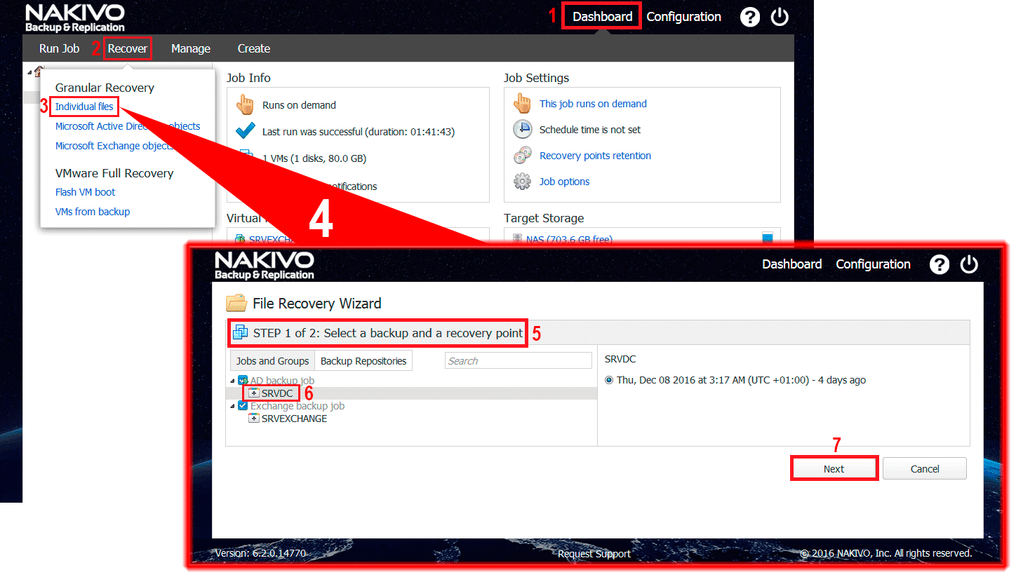 Pantallazos.es: Nakivo Backup & Replication: Granular recovery ...