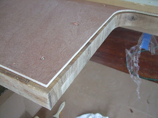 The Smiths: Wood countertop routed and stained