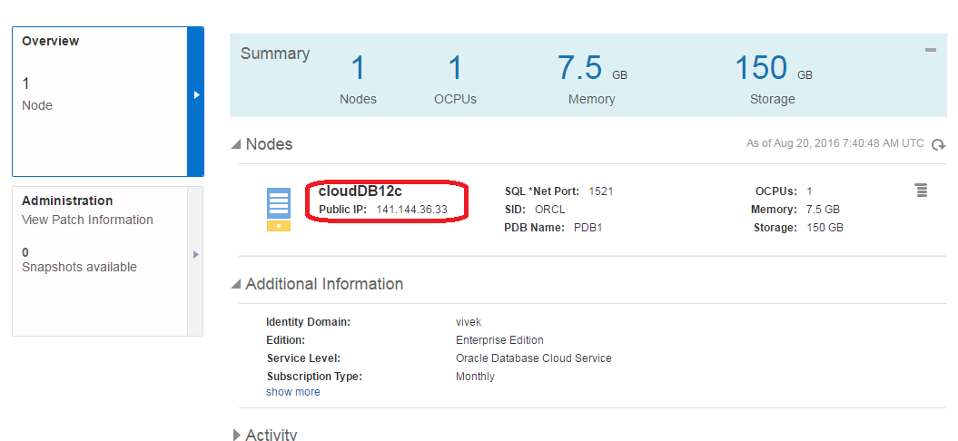 SOA Cloud- Start and Stop Service Instance of Oracle Database Cloud ... SOA Cloud- Start and Stop Service Instance of Oracle Database Cloud ...