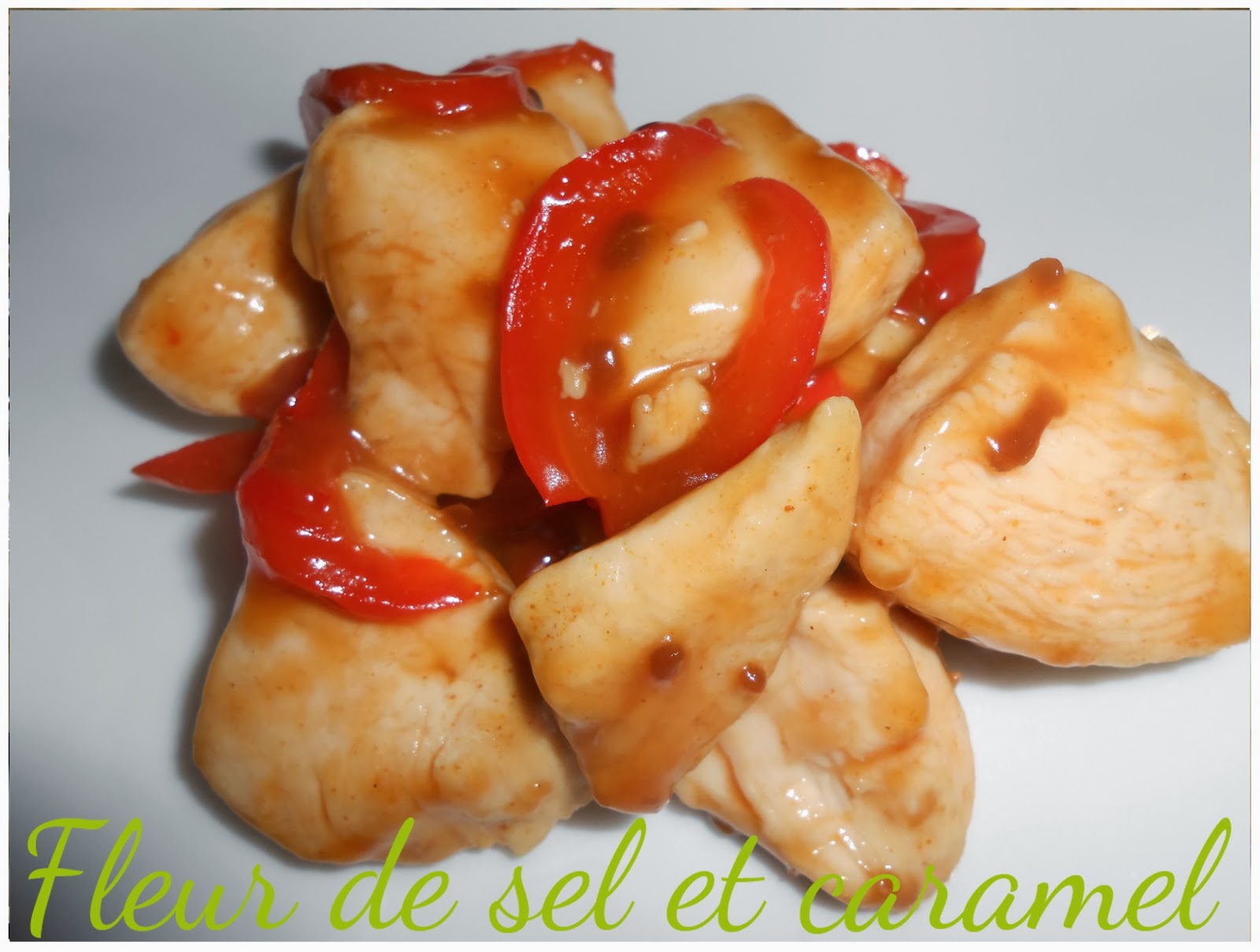 Fleur de sel et Caramel: Emincé de poulet au miel et piment