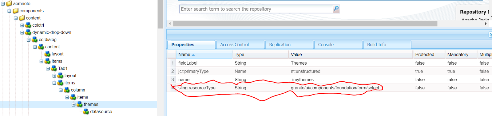 AEM Note: How to create dynamic drop down in Touch UI dialog in AEM 6.2.